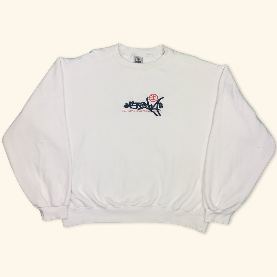 US40 Vintage Tactical Clothing Embroidered Graffiti Sweater (L ...